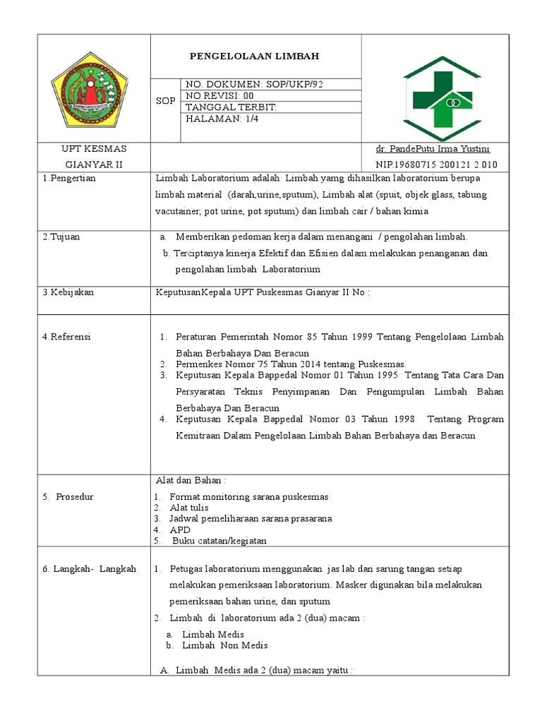 Pengelolaan Limbah Laboratorium | PDF