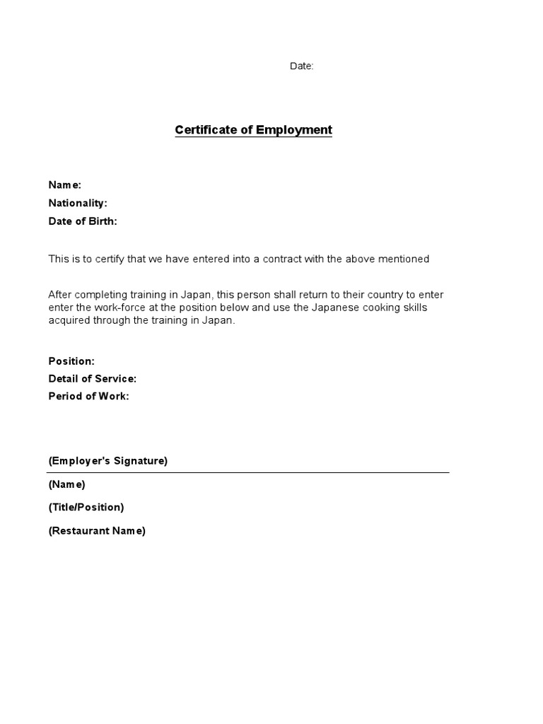 Certificate of Employment | PDF