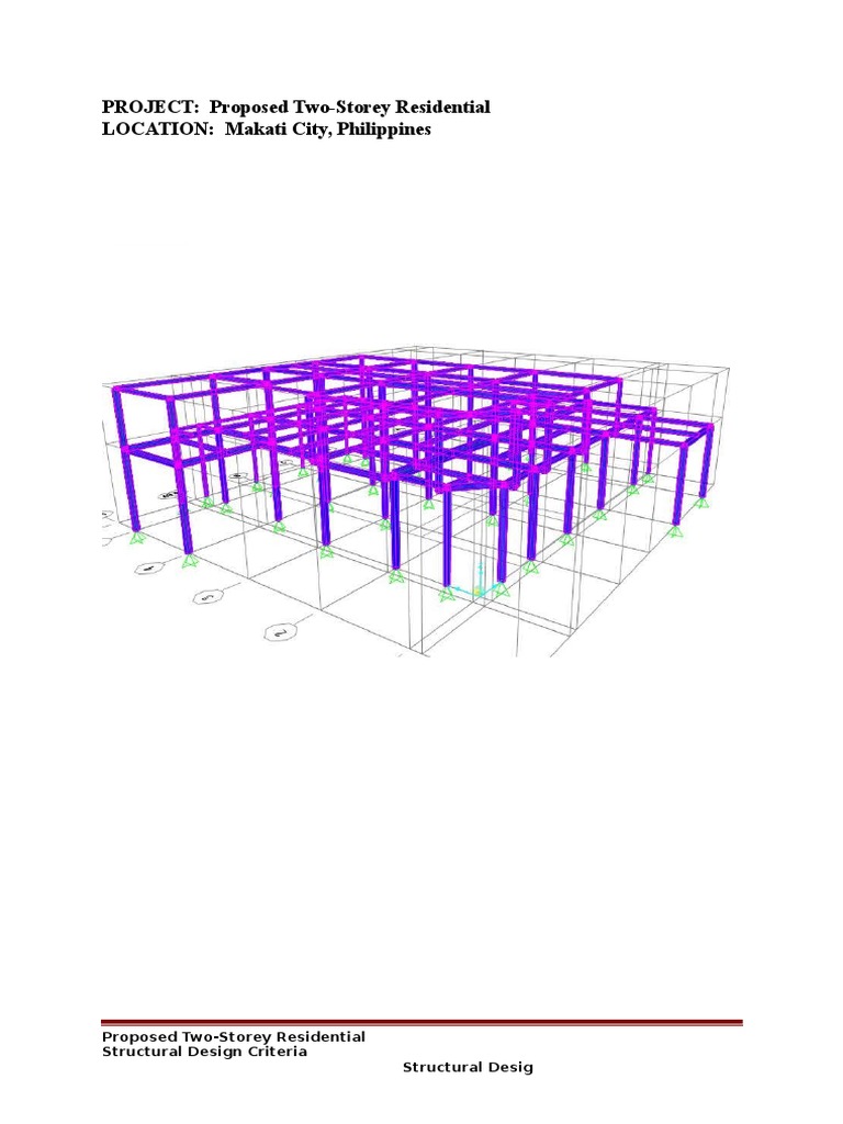 Design Criteria Proposed Two Storey Residential 1 | PDF | Civil ...
