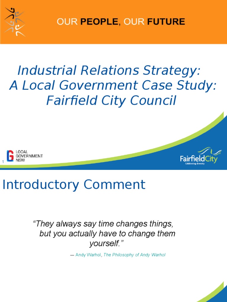 Industrial Relations Strategy: A Local Government Case Study: Fairfield ...