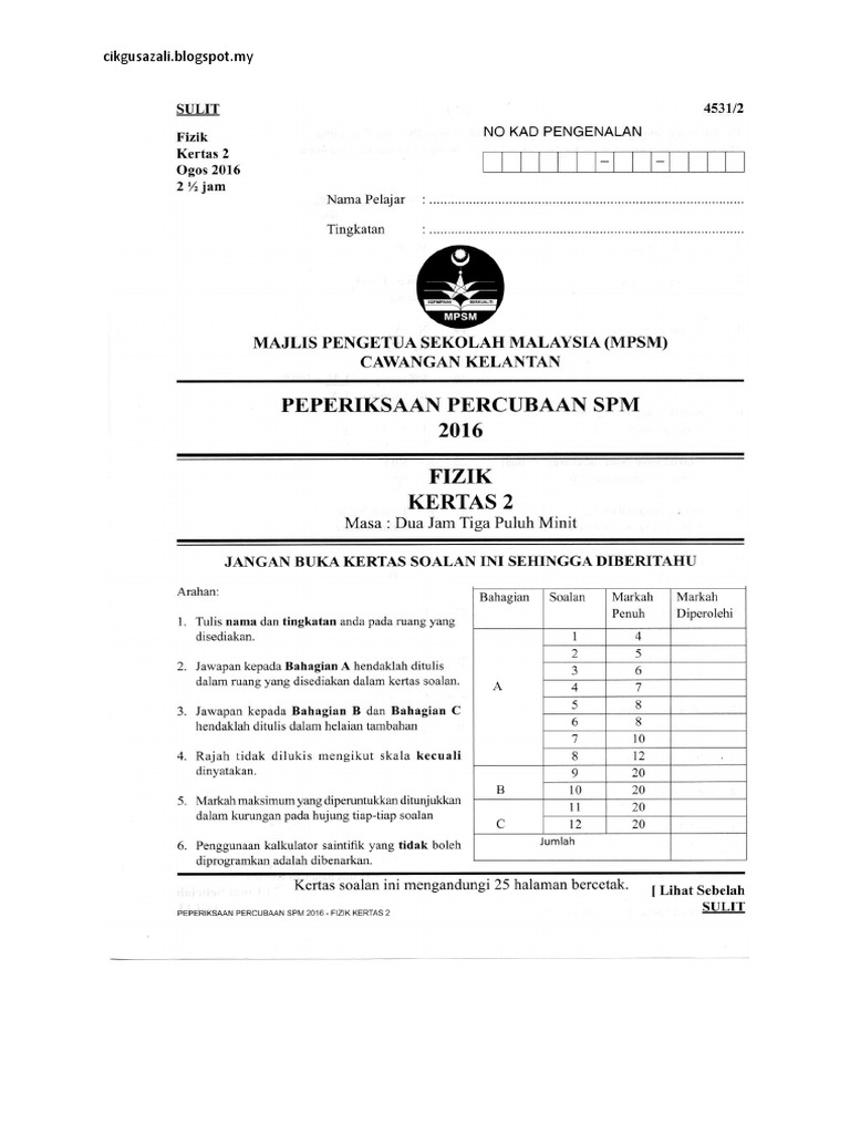 Kelantan Fiz K2 PDF | PDF