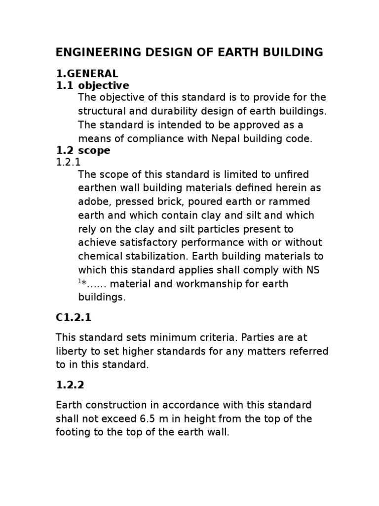 Engineering Design of Earth Building | PDF | Strength Of Materials ...