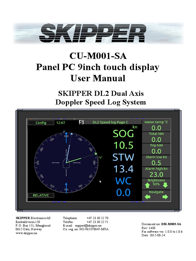 Dm-m003-Sa 1430 Cu-m001 Dl2 User Manual | Calibration | Sensor