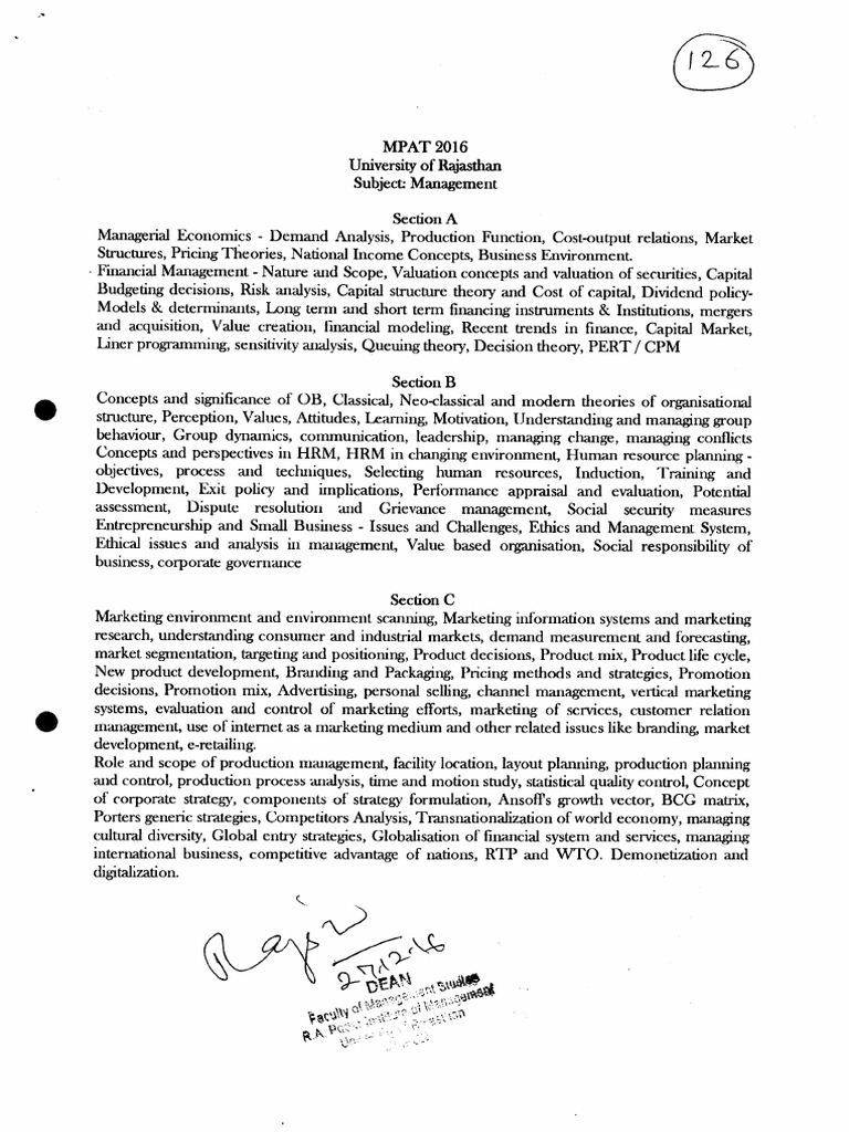 Mpat Exam Syllabus PDF | PDF