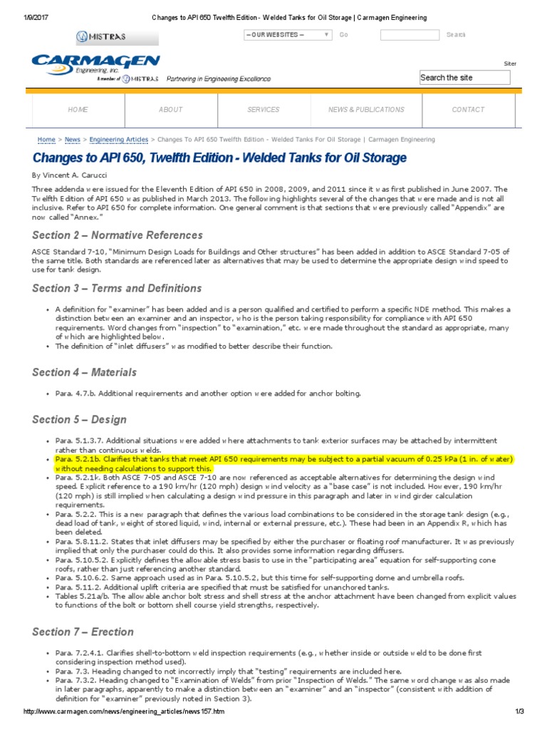 Changes To API 650 Twelfth Edition | PDF | Pressure | Steel