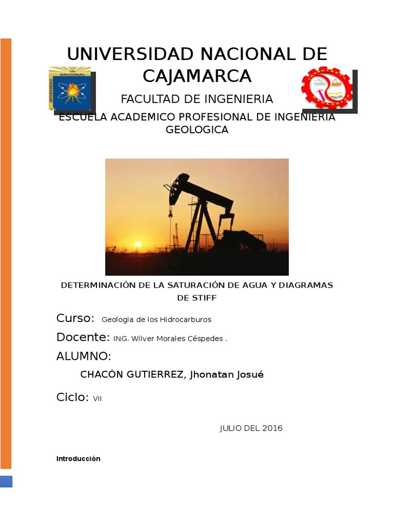 Saturación de Agua y Diagramas de Stiff | PDF | Agua subterránea ...