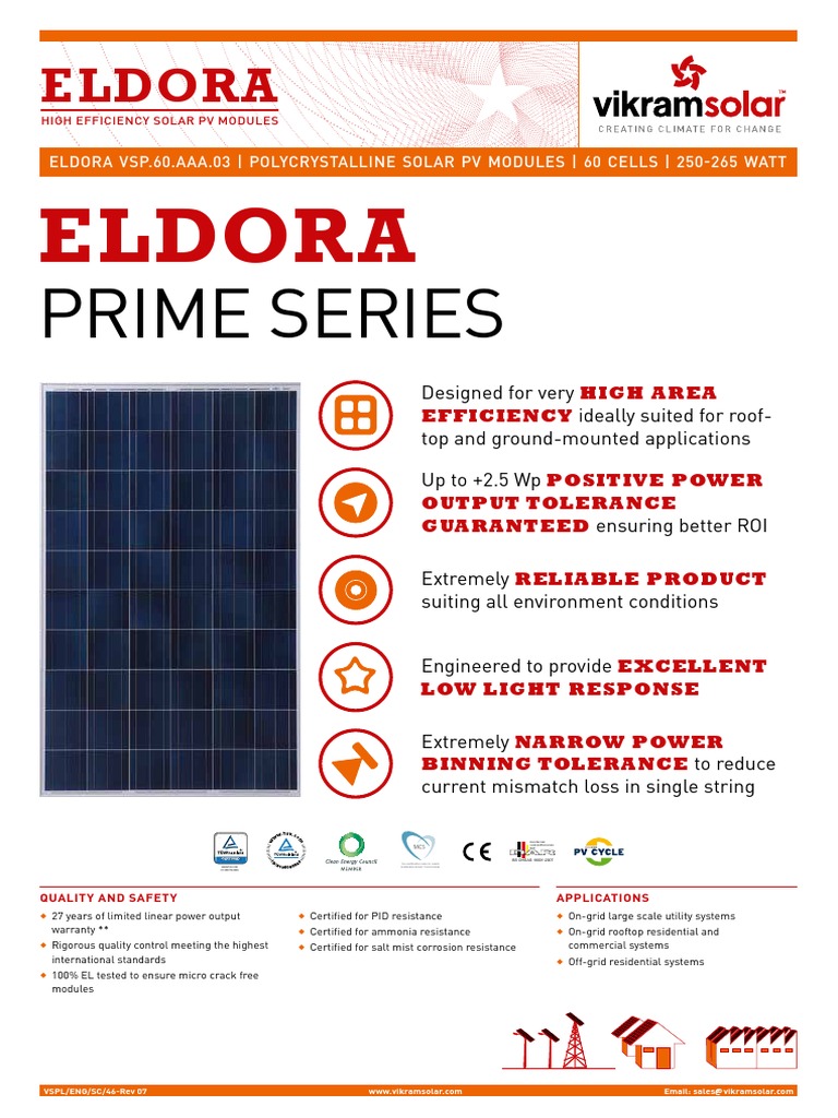 Vikram Brochure | PDF | Solar Panel | Photovoltaic System