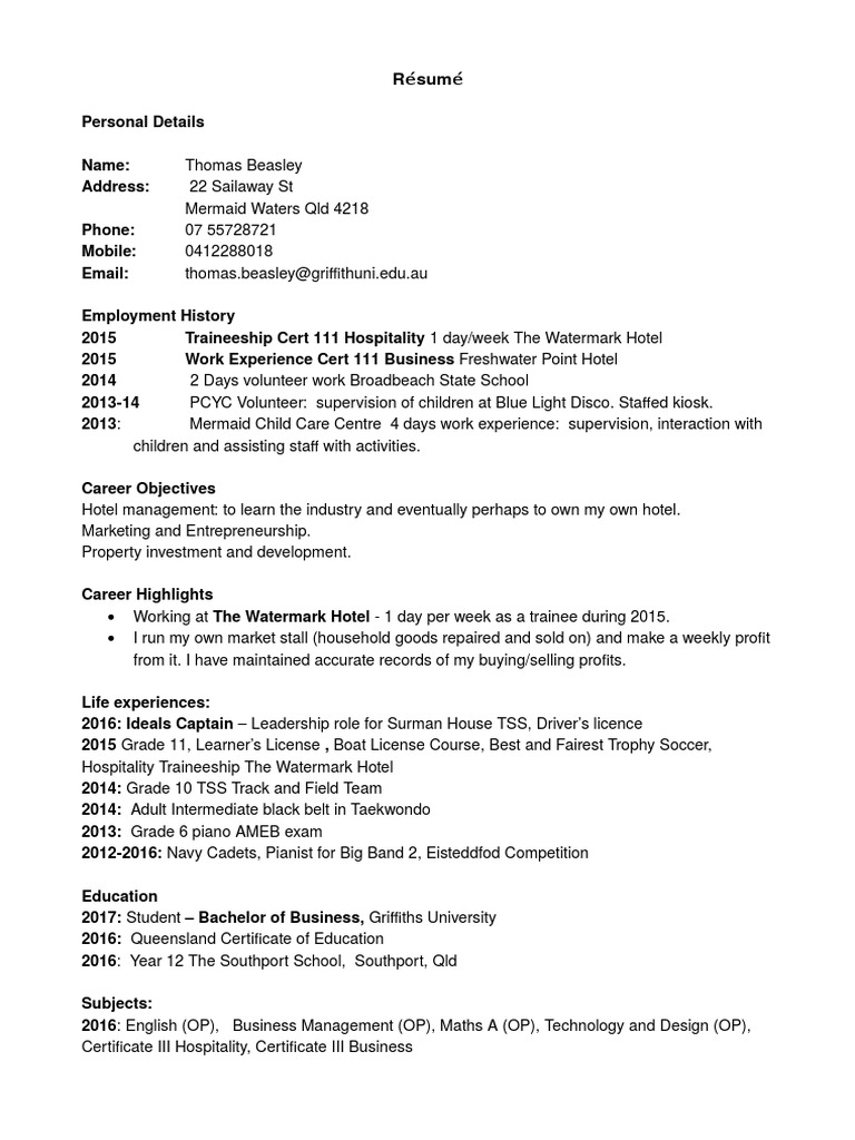 Resume Thomas | PDF | Learning