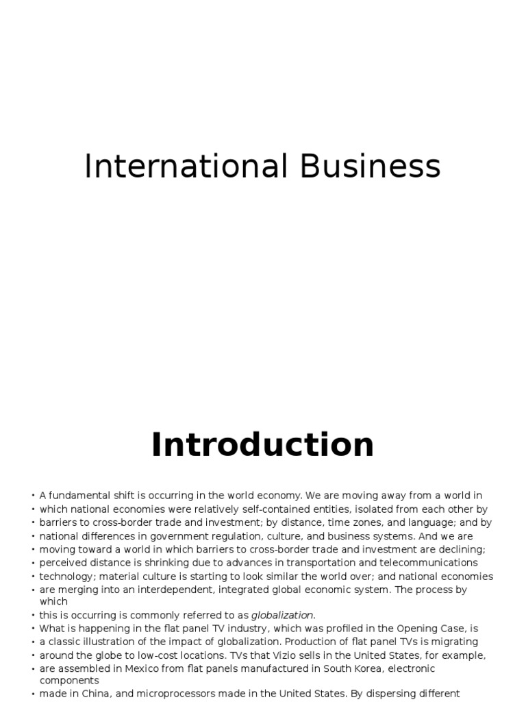 International Business | PDF | Globalization | International Business