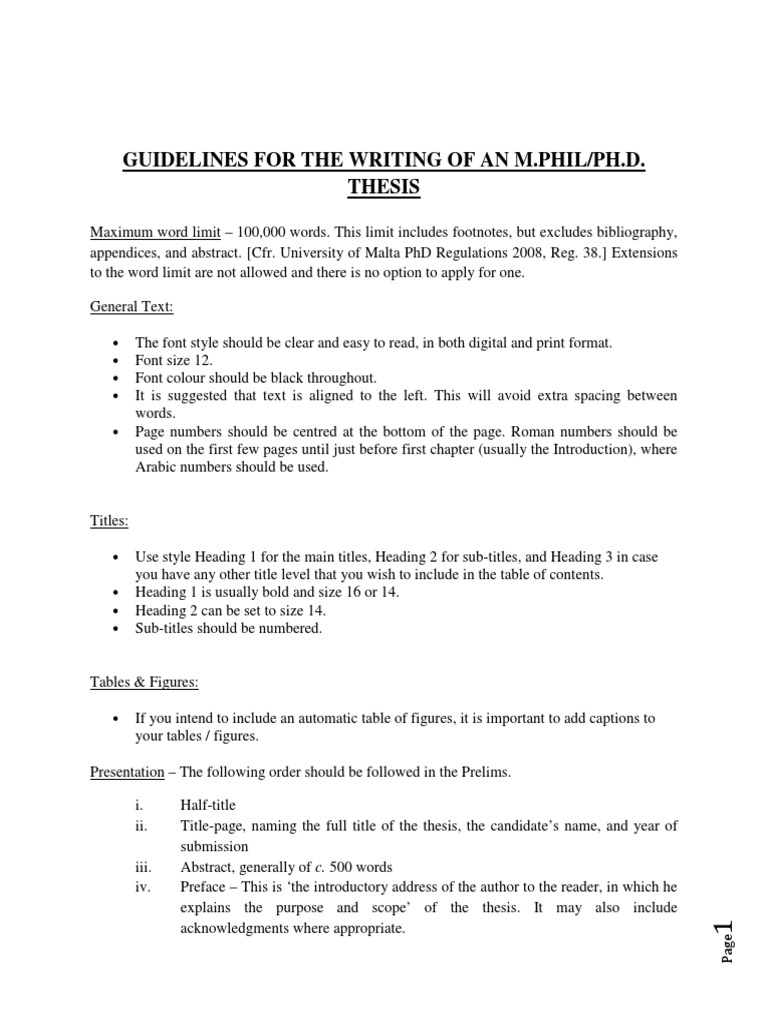M.Phil/Ph.D. Thesis Writing Guidelines | PDF | Thesis | Publishing