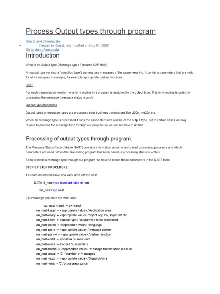 Process Output Types Through Program | PDF | Parameter (Computer Programming) | Subroutine