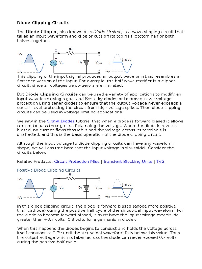 10 Diode Clipping Circuits | PDF | Diode | P–N Junction