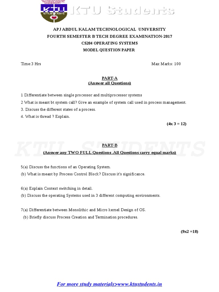 Cs 204 Operating Systems | PDF | Scheduling (Computing) | Computing Infrastructure