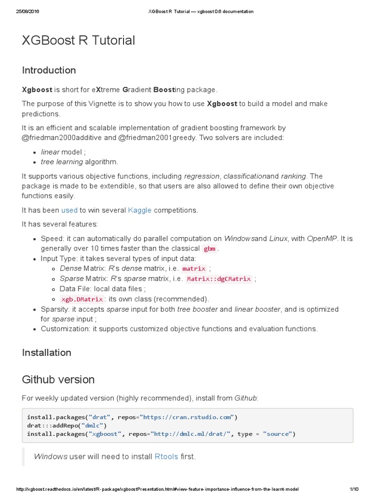 XGBoost R Tutorial | PDF | Statistical Classification | Regression Analysis