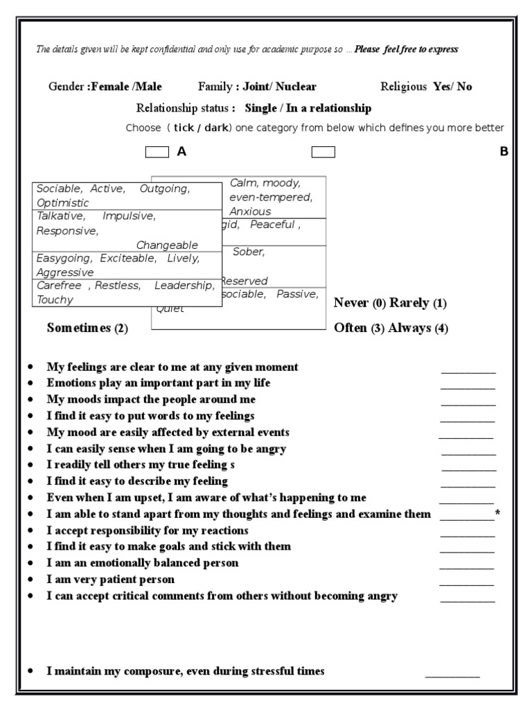 Fill The Blank: Never Rarely Sometimes Often Always | PDF