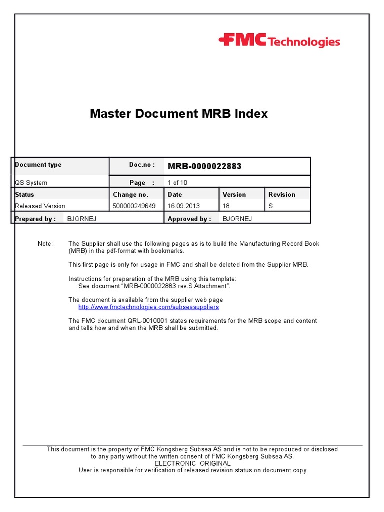 MRB Index for Manufacturing Records | PDF | Computing | Business