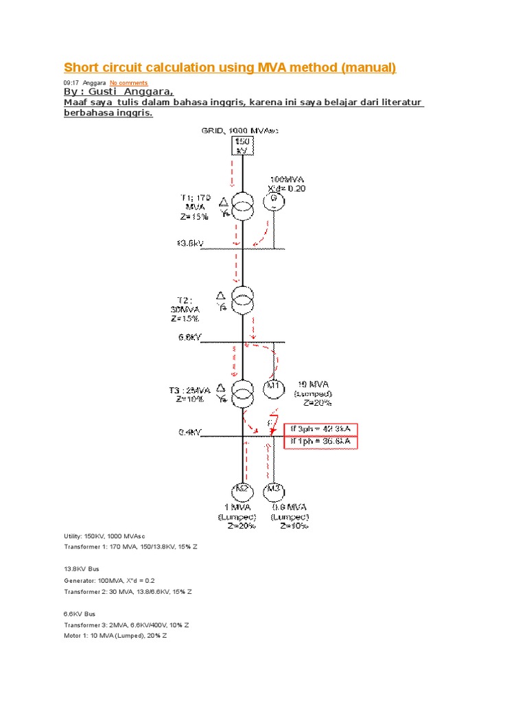Short Circuit Calculation Using MVA Method | PDF | Teaching Methods & Materials | Technology ...