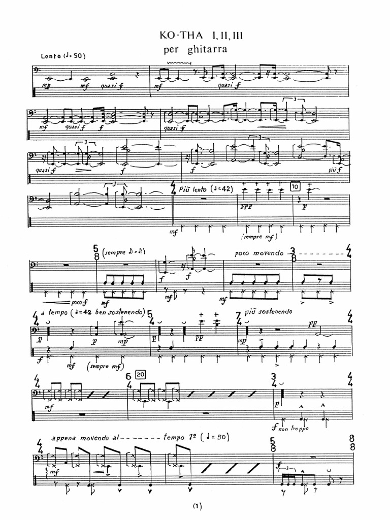 Scelsi Ko Tha For Guitar PDF | PDF