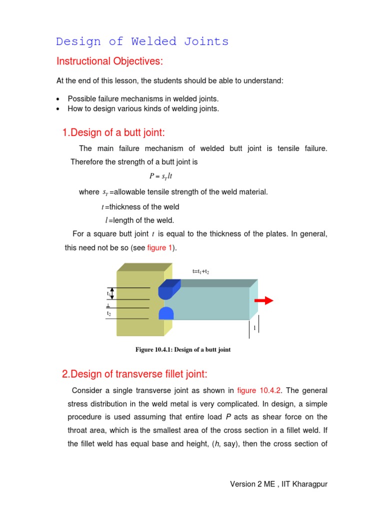 Design of Welded Joints | PDF | Stress (Mechanics) | Strength Of Materials