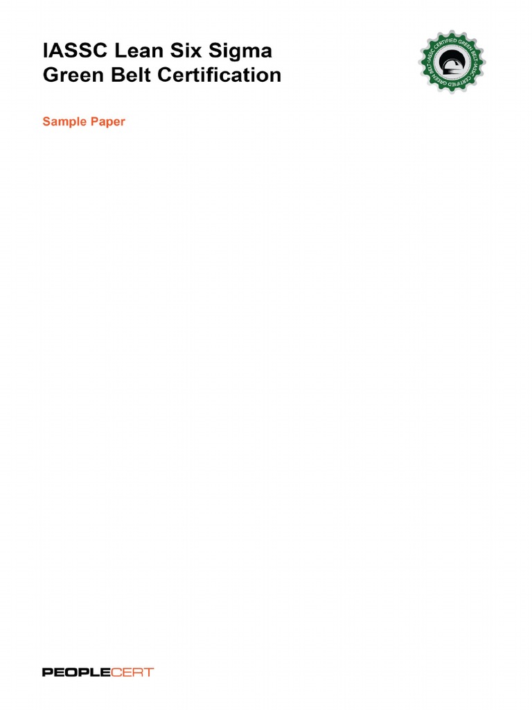 Six Sigma Certification Exam - Sample Paper - GB PDF | PDF | Standard ...