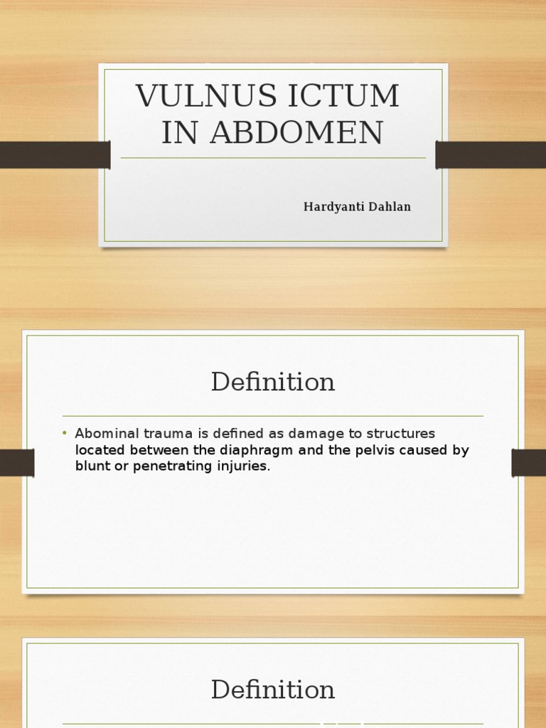 VULNUS ICTUM.pptx | Major Trauma | Abdomen