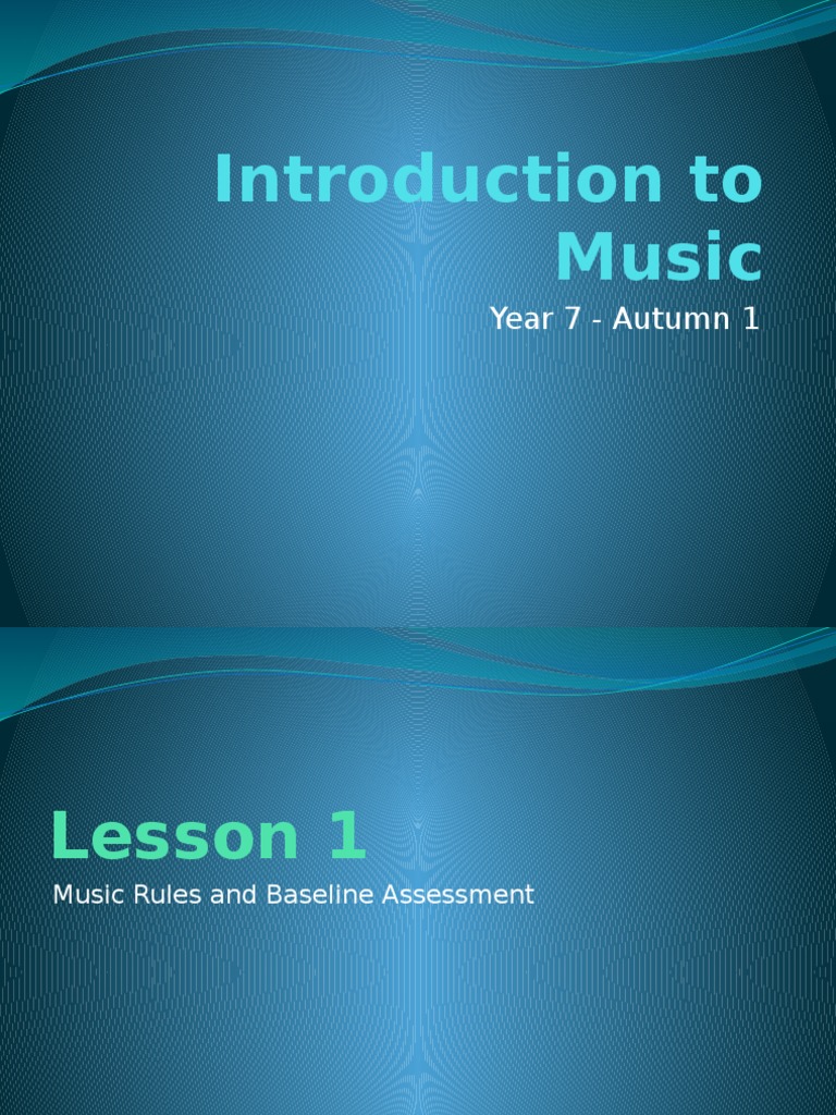 Introduction To Music: Year 7 - Autumn 1 | PDF | Clef | Musical Notation