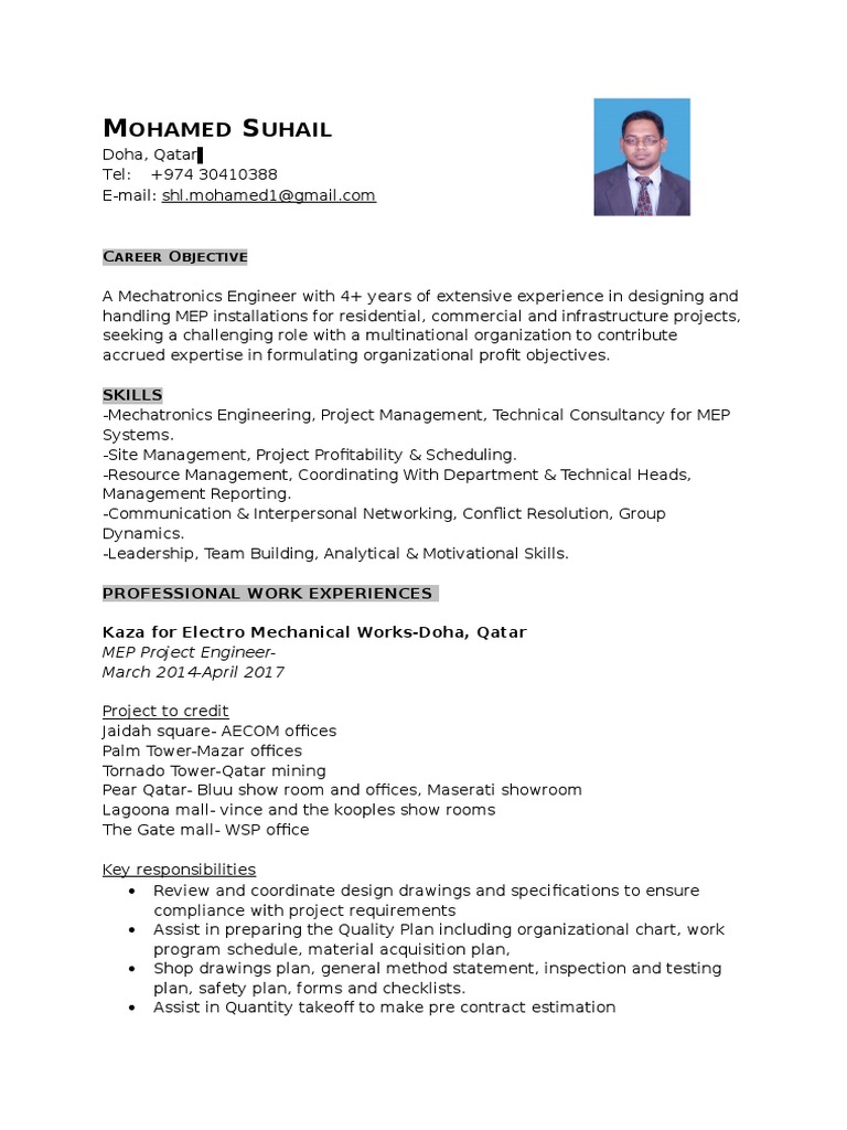 Mep CV | PDF | Science And Technology | Engineering