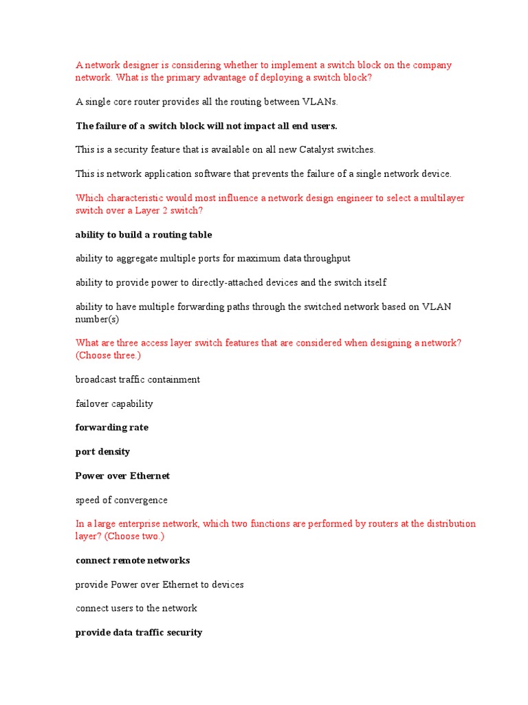 CCNA3 Exam | PDF | Network Switch | Computer Network
