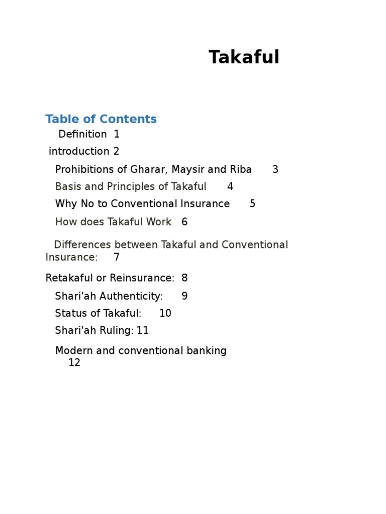 Takaful: Basis and Principles of Takaful How Does Takaful Work ...