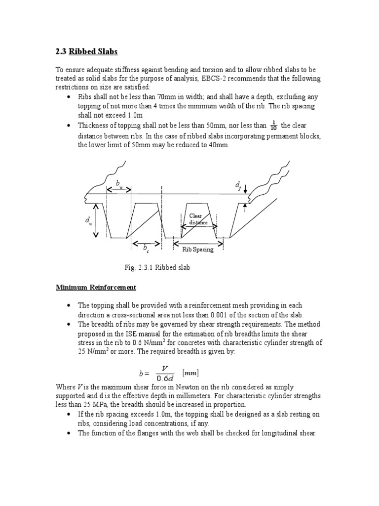 Ribbed Slabs | Reinforced Concrete | Structural Steel