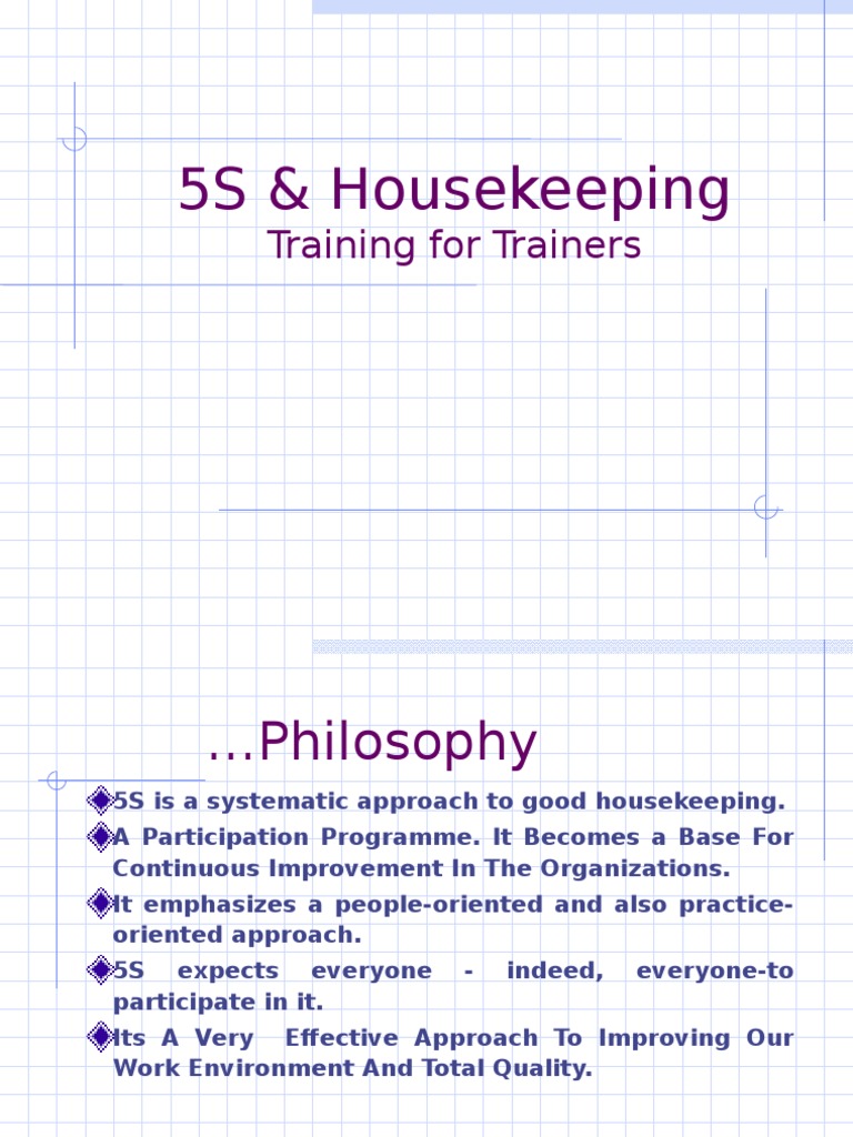 5S Housekeeping Training Guide | PDF | Industries | Production And ...