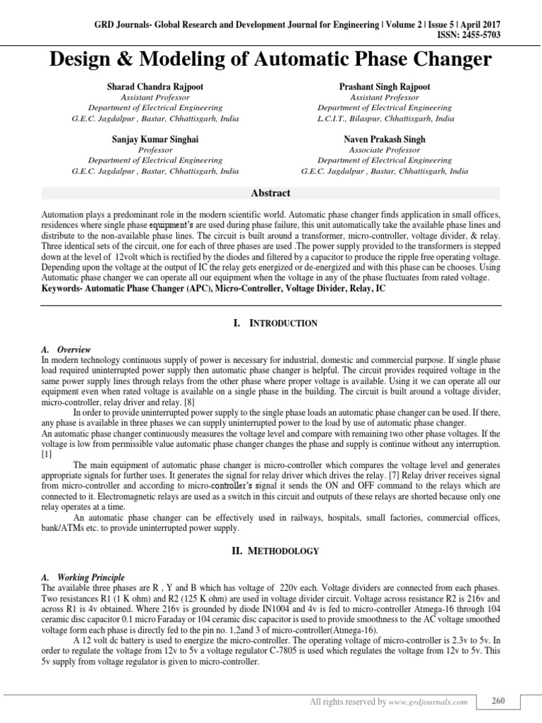Design & Modeling of Automatic Phase Changer | PDF | P–N Junction ...