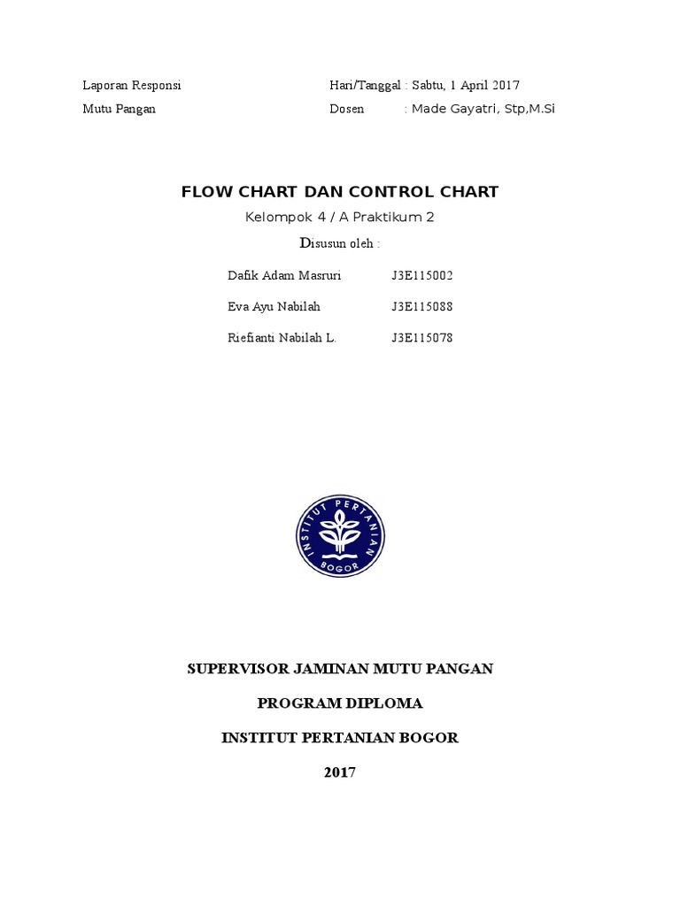 Laporan Mutu Pangan FLOW CHART DAN CONTROL CHART | PDF