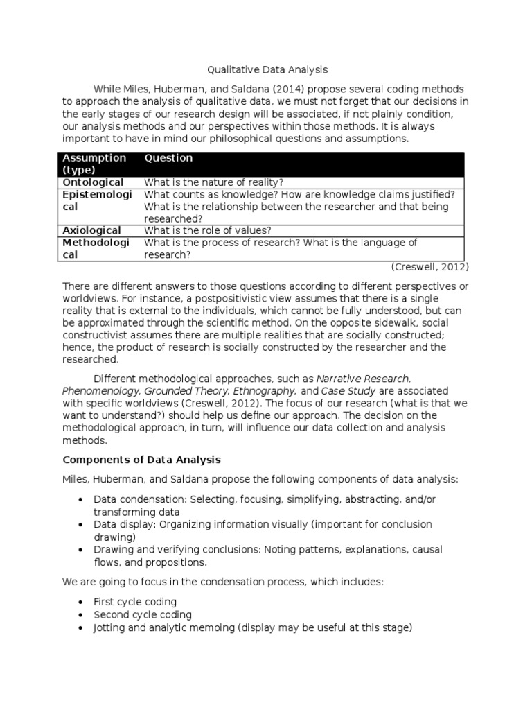 Qualitative Data Analysis Handout | PDF | Qualitative Research ...