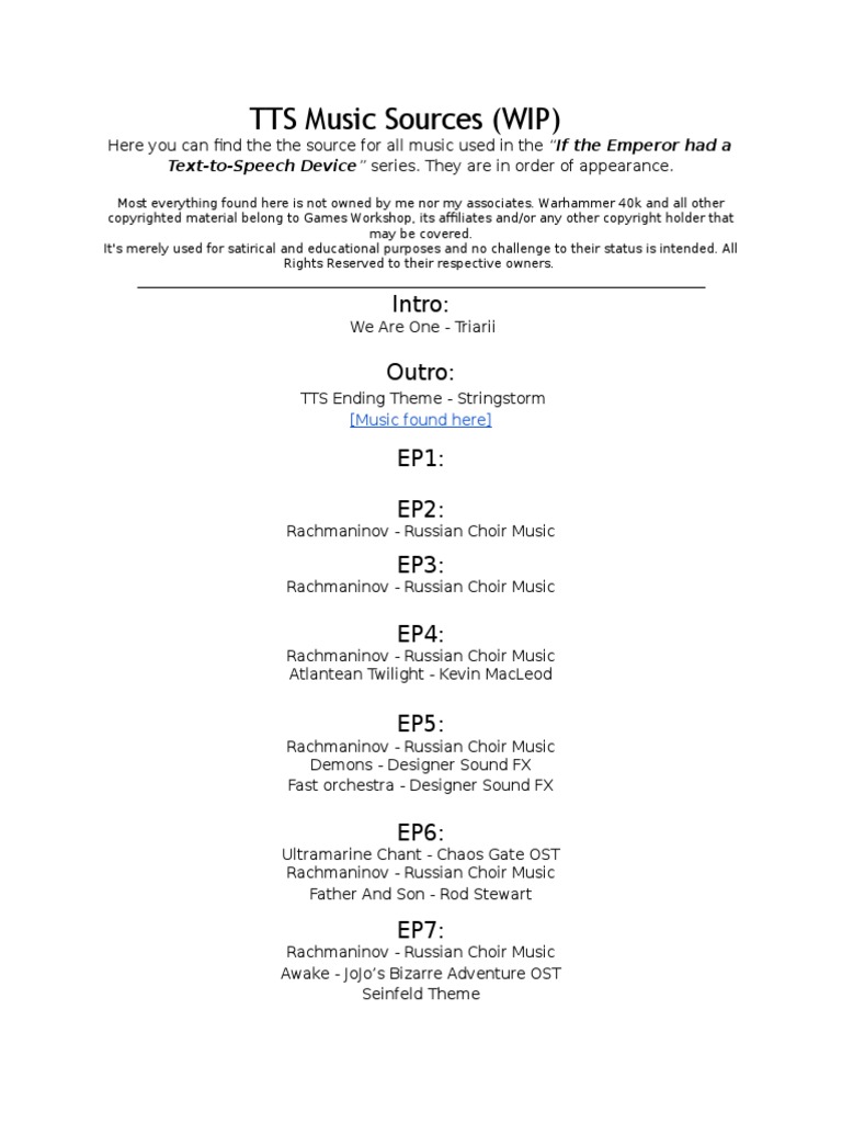 Tts Music Source | PDF | Leisure | Unrest