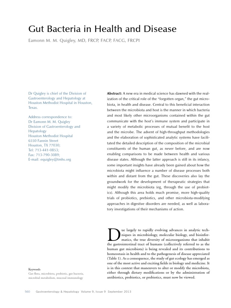 Gut Bacteria in Health and Disease | PDF | Gut Flora | Inflammatory ...