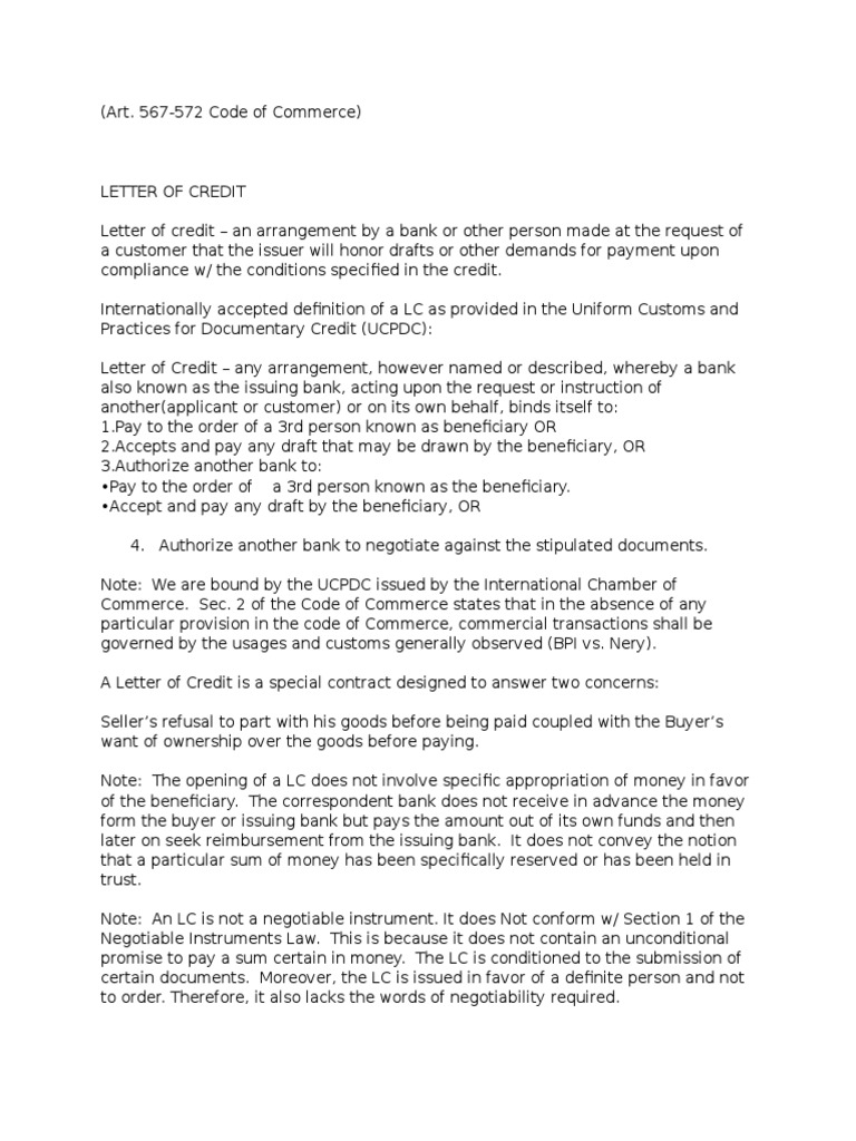 Letters of Credit | Letter Of Credit | Financial Services