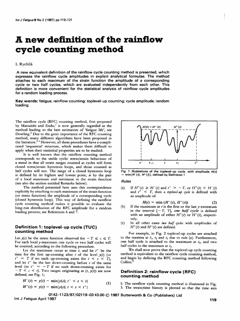 (1987) A New Definition of The Rainflow Cycle Counting Method | PDF | Maxima And Minima ...