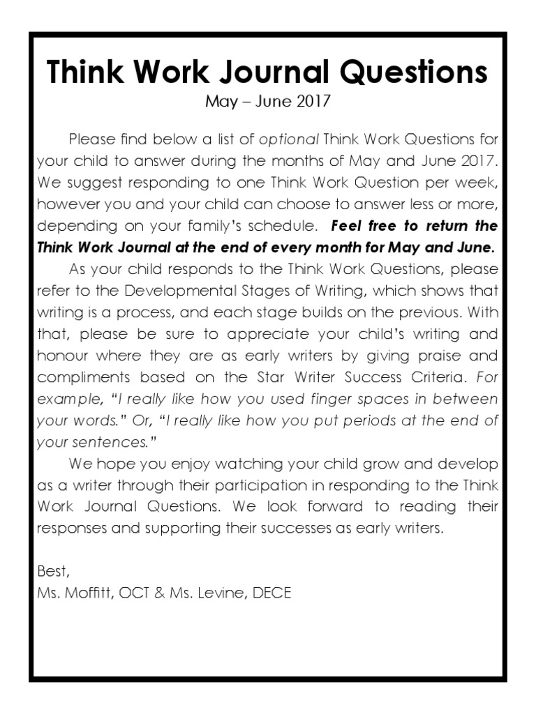 Early Writers' Journal Guide | PDF