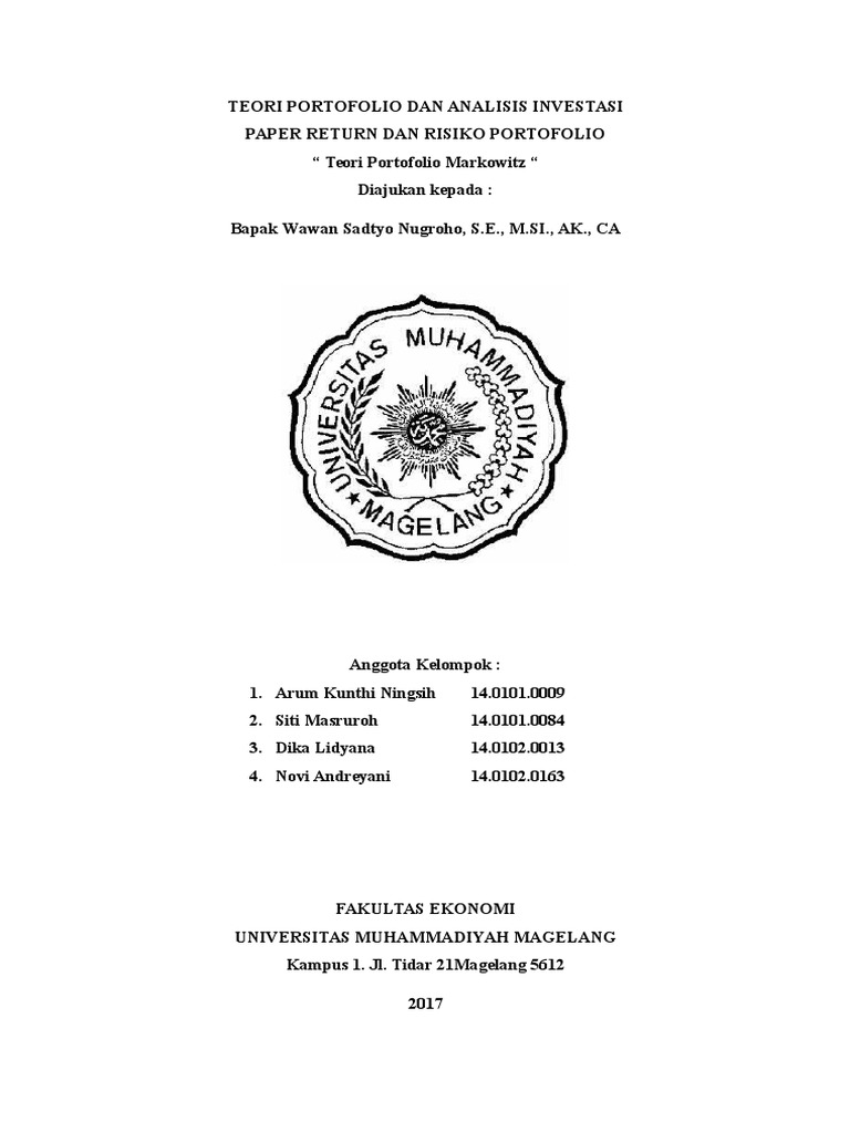 Paper Teori Portofolio Markowitz | PDF