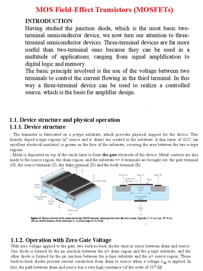 Lecture Note 1 | PDF | Field Effect Transistor | Mosfet