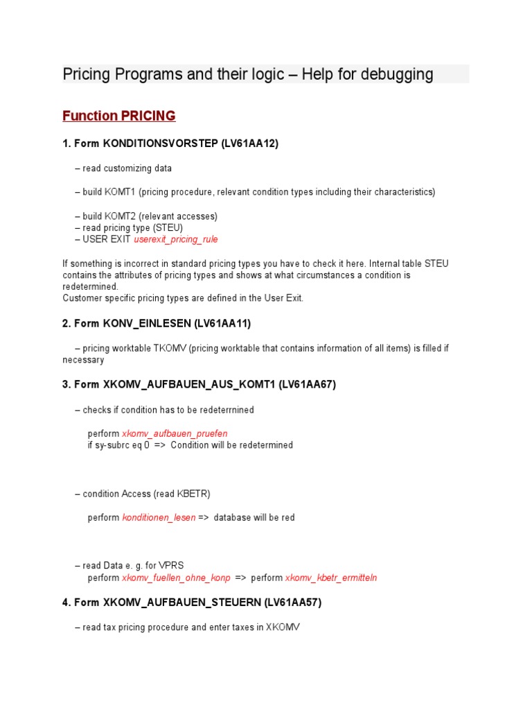 Pricing Programs and Their Logic For Debugging Help | PDF