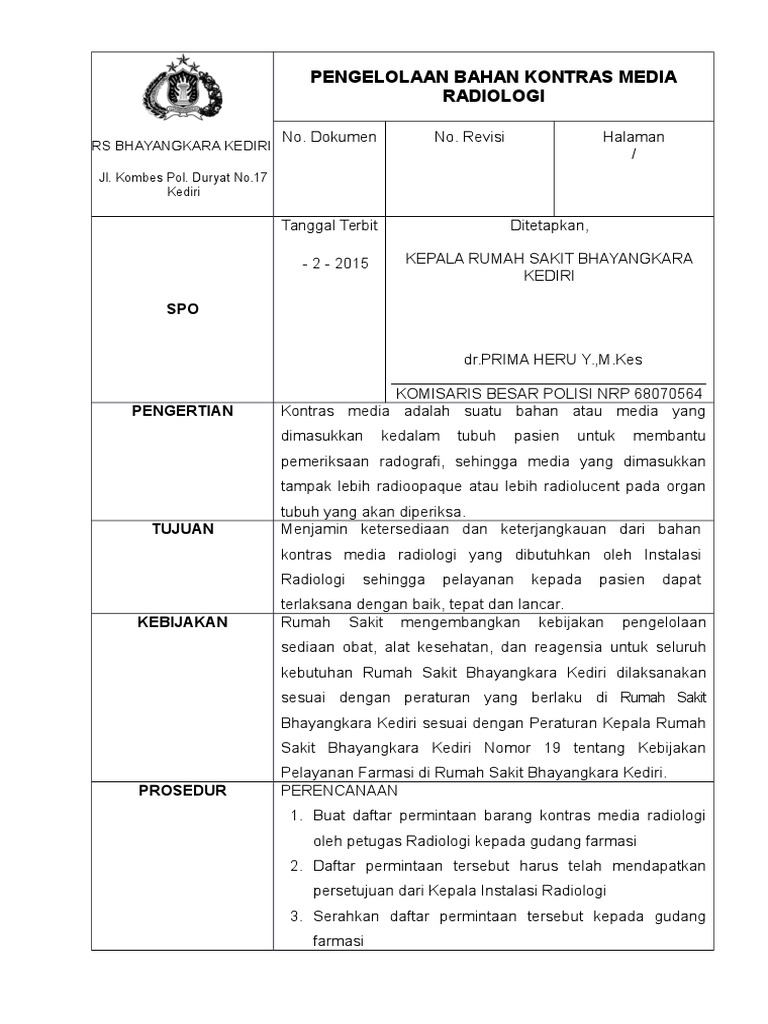 Penyimpanan Bahan Kontras Radiologi | PDF
