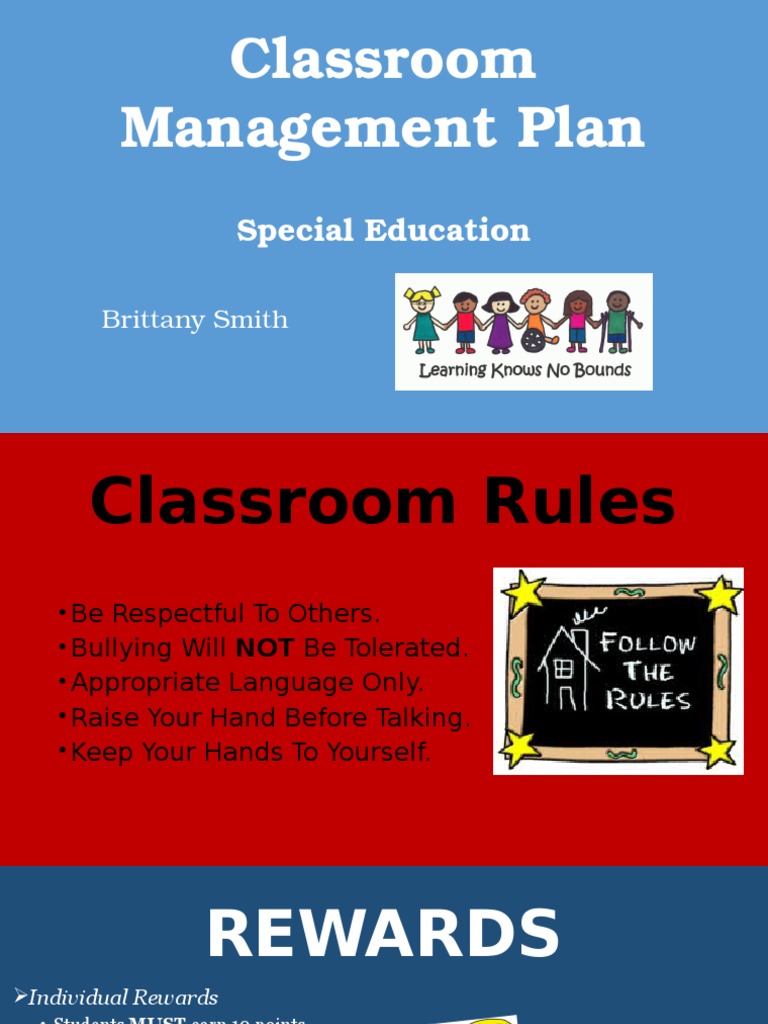 Special Education Classroom Management Plan | PDF | Sports & Recreation