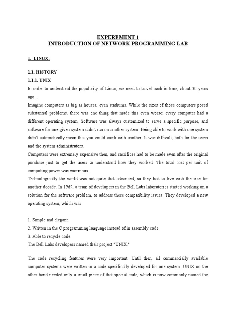 Introduction Of Network Programming Lab Pdf Osi Model Network Socket