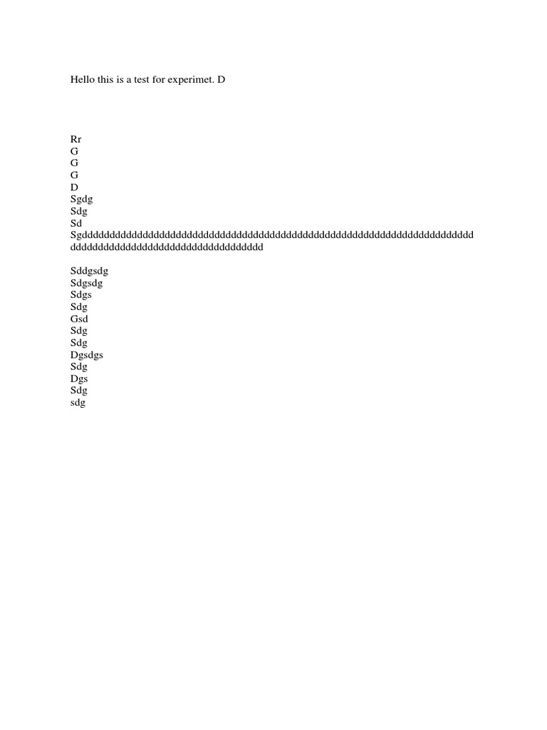 Test Document for Experimentation | PDF