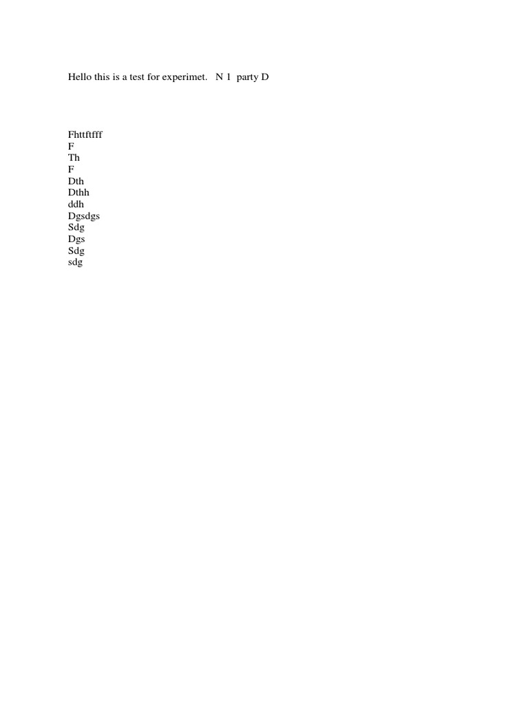 Hello This Is A Test For Experimet. N 1 Party D | PDF | Games ...