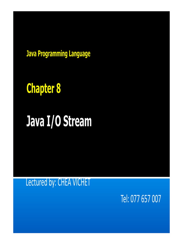Chapter 8 Java Io Pdf Method Computer Programming Computer File