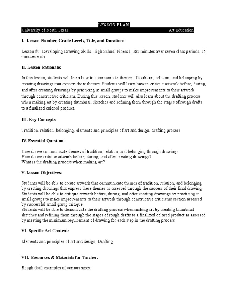 I. Lesson Number, Grade Levels, Title, and Duration | PDF | Imagination ...