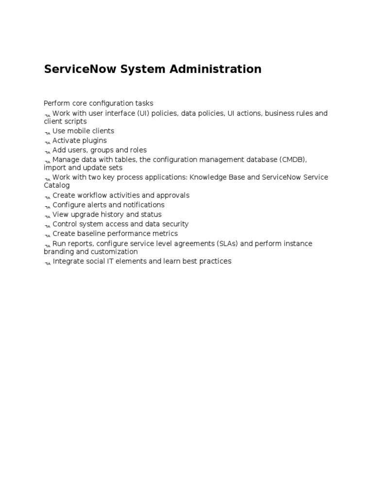 ServiceNow System Administration Guide | PDF